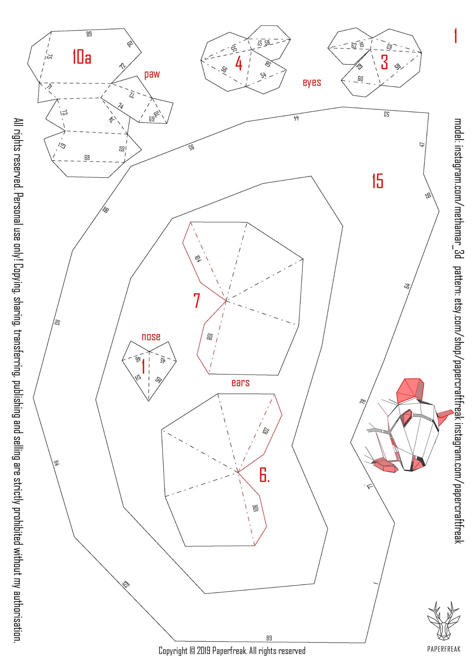 Papercraft 3d RAT MOUSE 3 Low Poly Paper Sculpture Diy Gift - Etsy