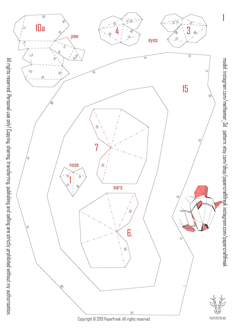 Papercraft 3d RAT MOUSE 3 Low Poly Paper Sculpture Diy Gift - Etsy