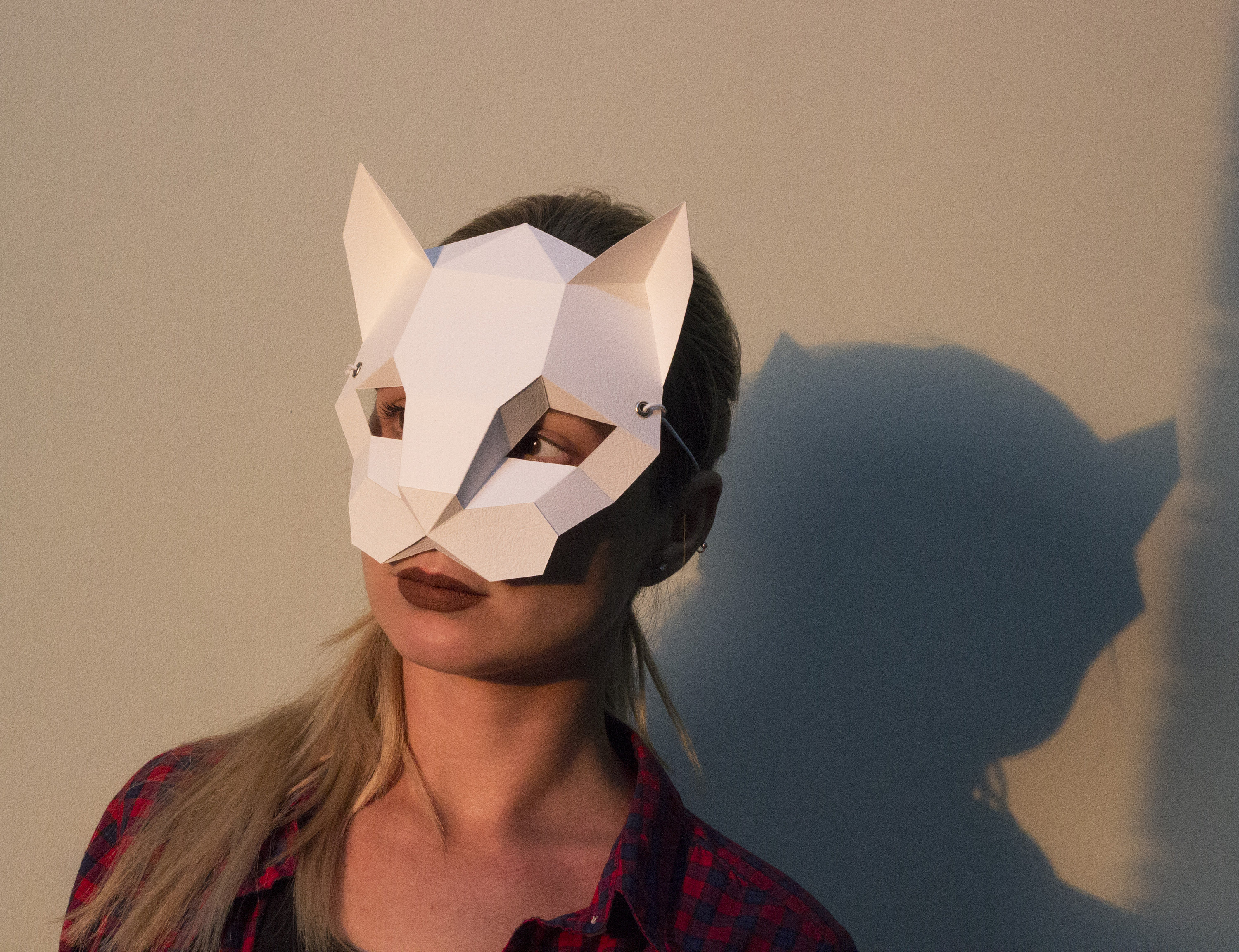 Papercraft 3D CAT HALF MASK Halloween Pepakura Art Kitty Kinky - Etsy