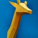 Papercraft 3d SMALL GIRAFFE HEAD Paper Sculpture Diy Gift Low Poly Home ...