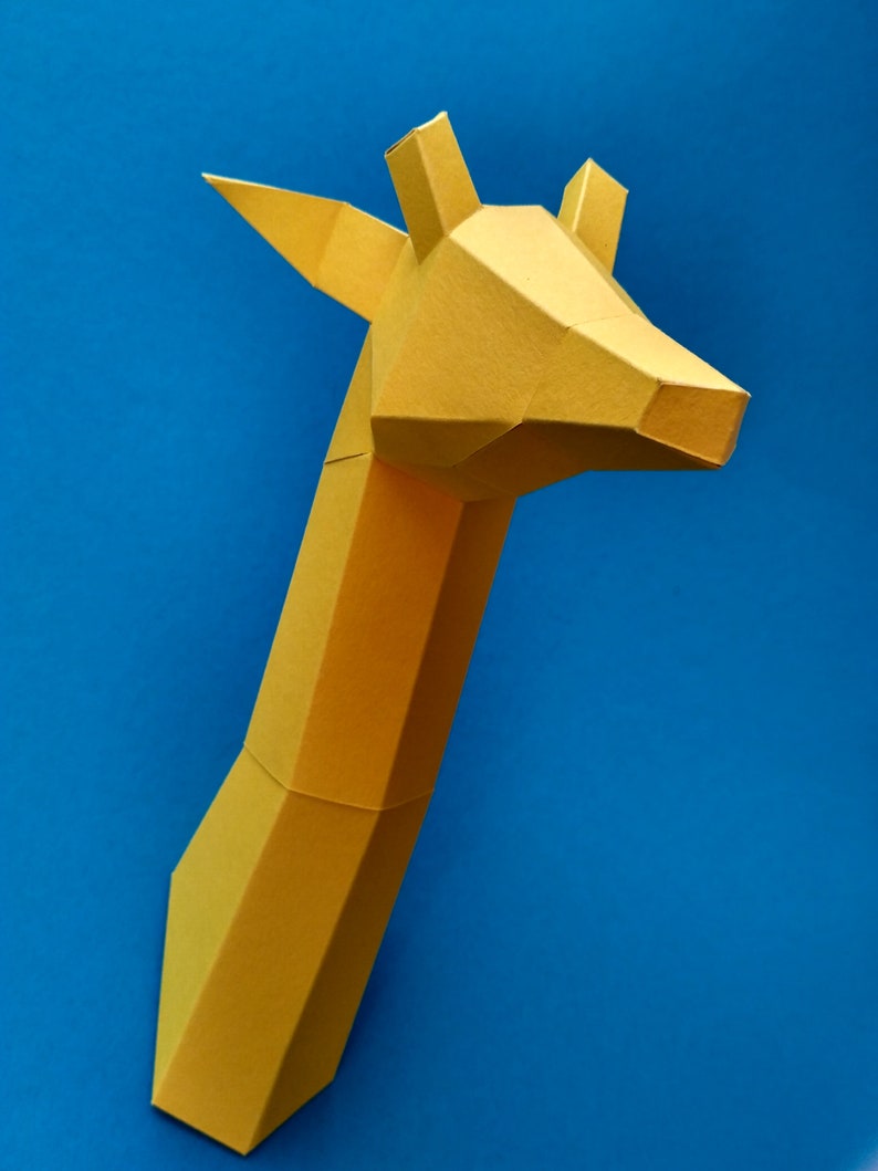 Papercraft 3d SMALL GIRAFFE HEAD Paper Sculpture Diy Gift Low - Etsy