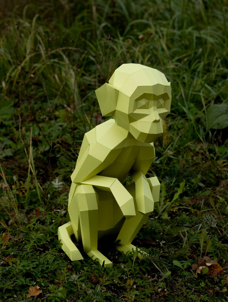 Papercraft 3D MONKEY APE Low Poly Paper Sculpture DIY Gift - Etsy