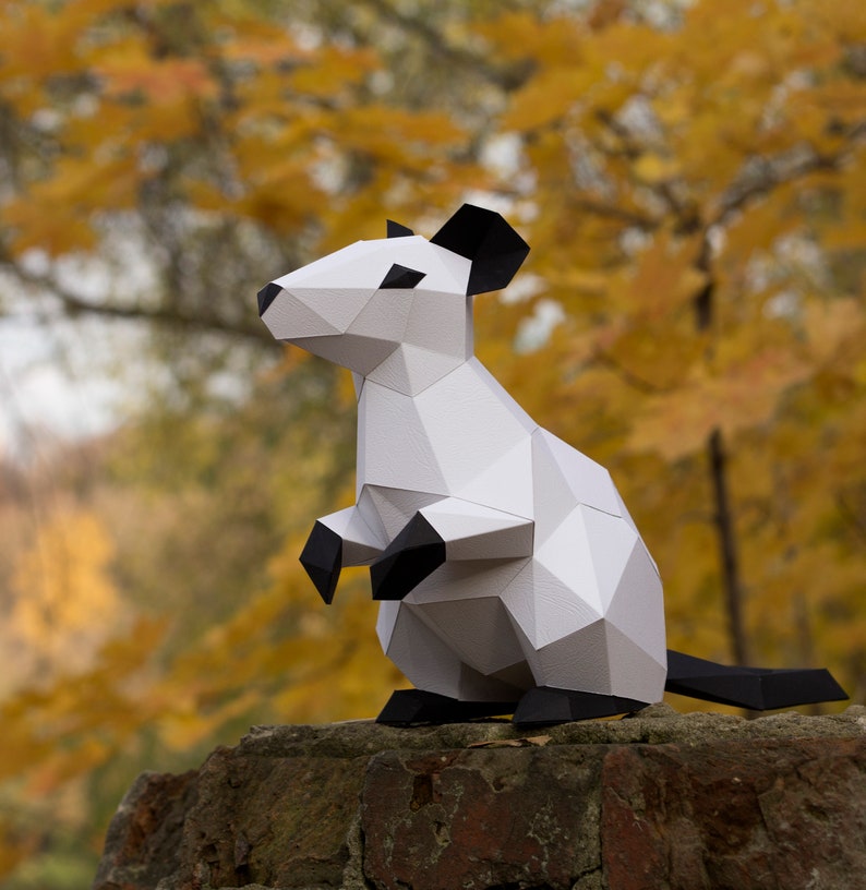 Papercraft 3d RAT MOUSE 1 Low Poly Paper Sculpture Diy Gift | Etsy