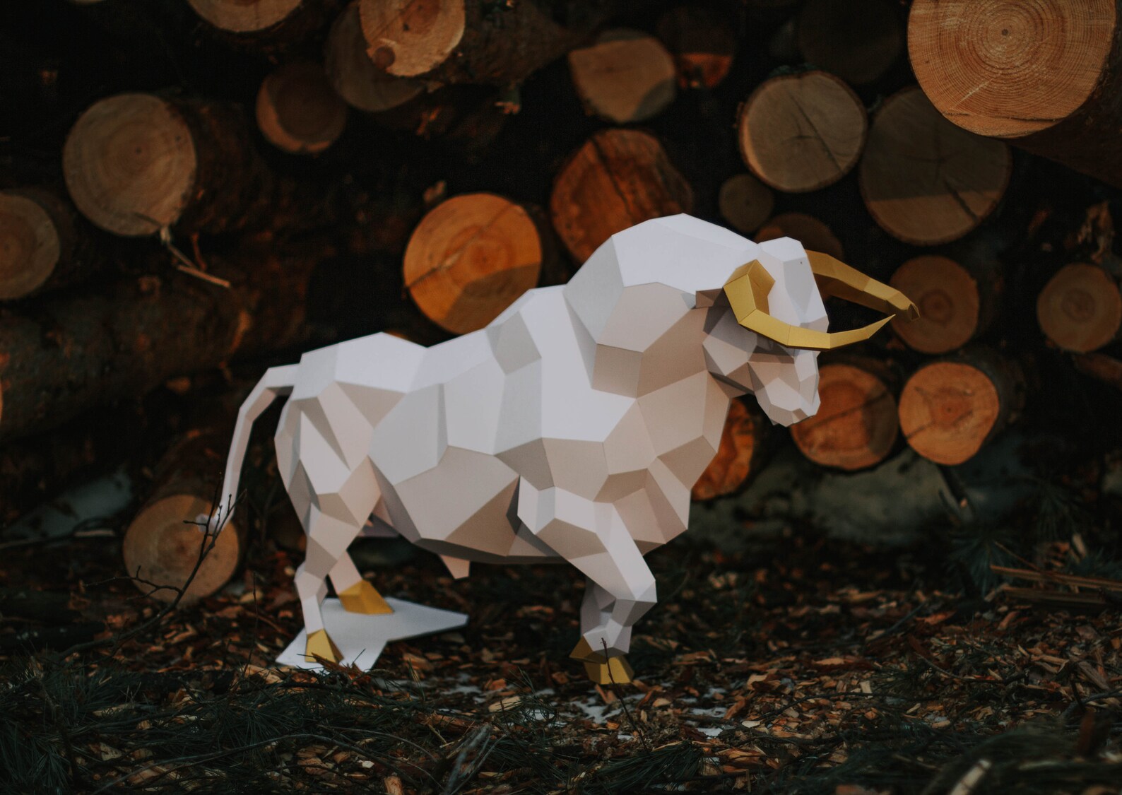 Papercraft 3D BIG BULL Pepakura Brutal Low Poly Paper - Etsy