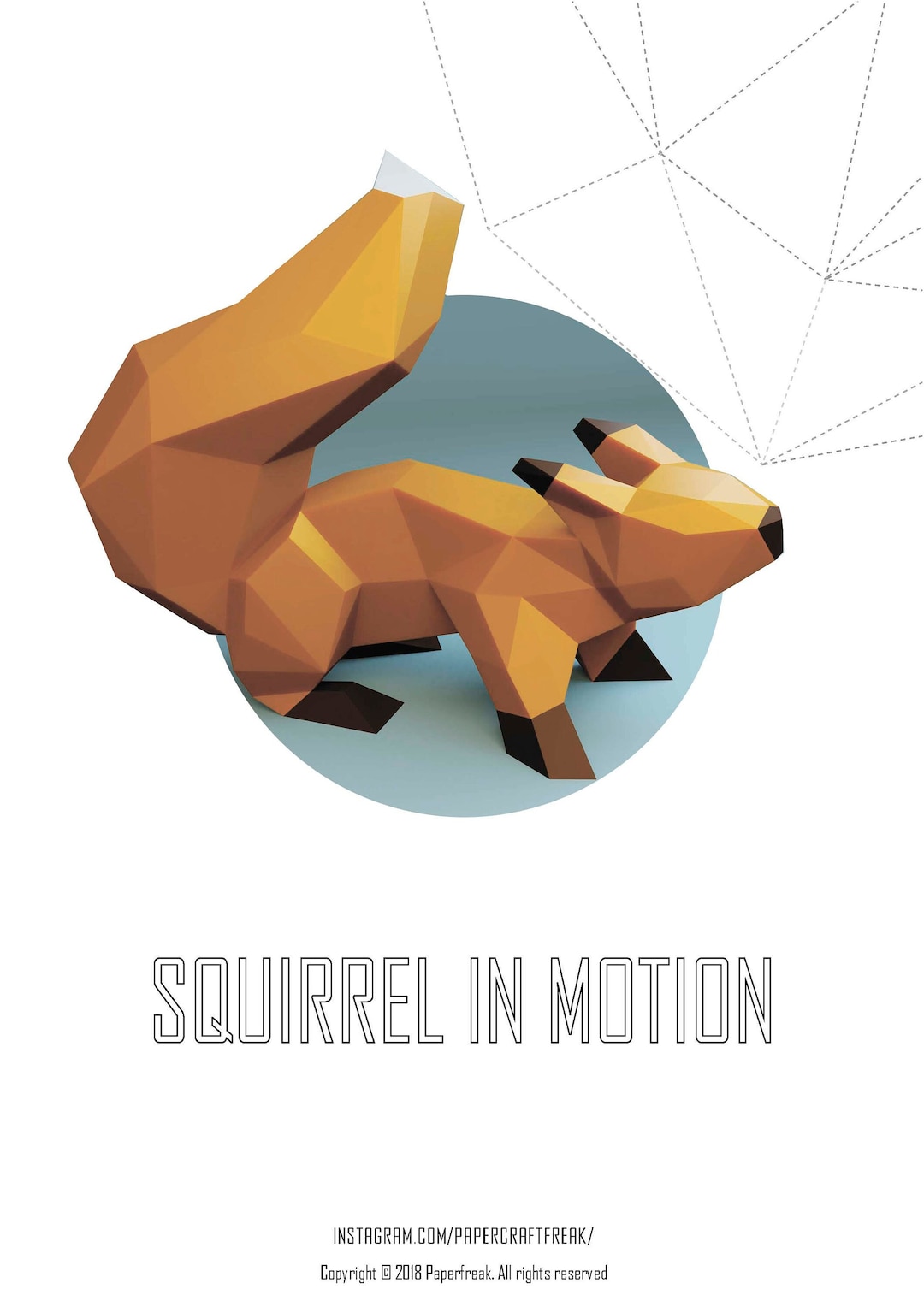 Papercraft 3d SQUIRREL 3D Type 2 Low Poly Paper Sculpture Diy Gift ...