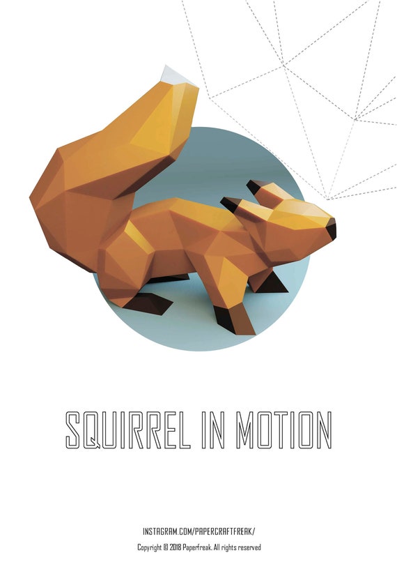 Papercraft 3d SQUIRREL 3D Type 2 Low Poly Paper Sculpture Diy - Etsy