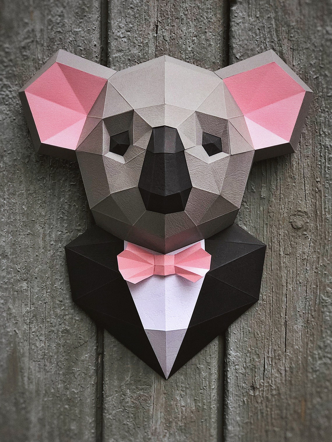 Papercraft 3D KOALA in SUIT Pepakura Low Poly Paper Sculpture - Etsy