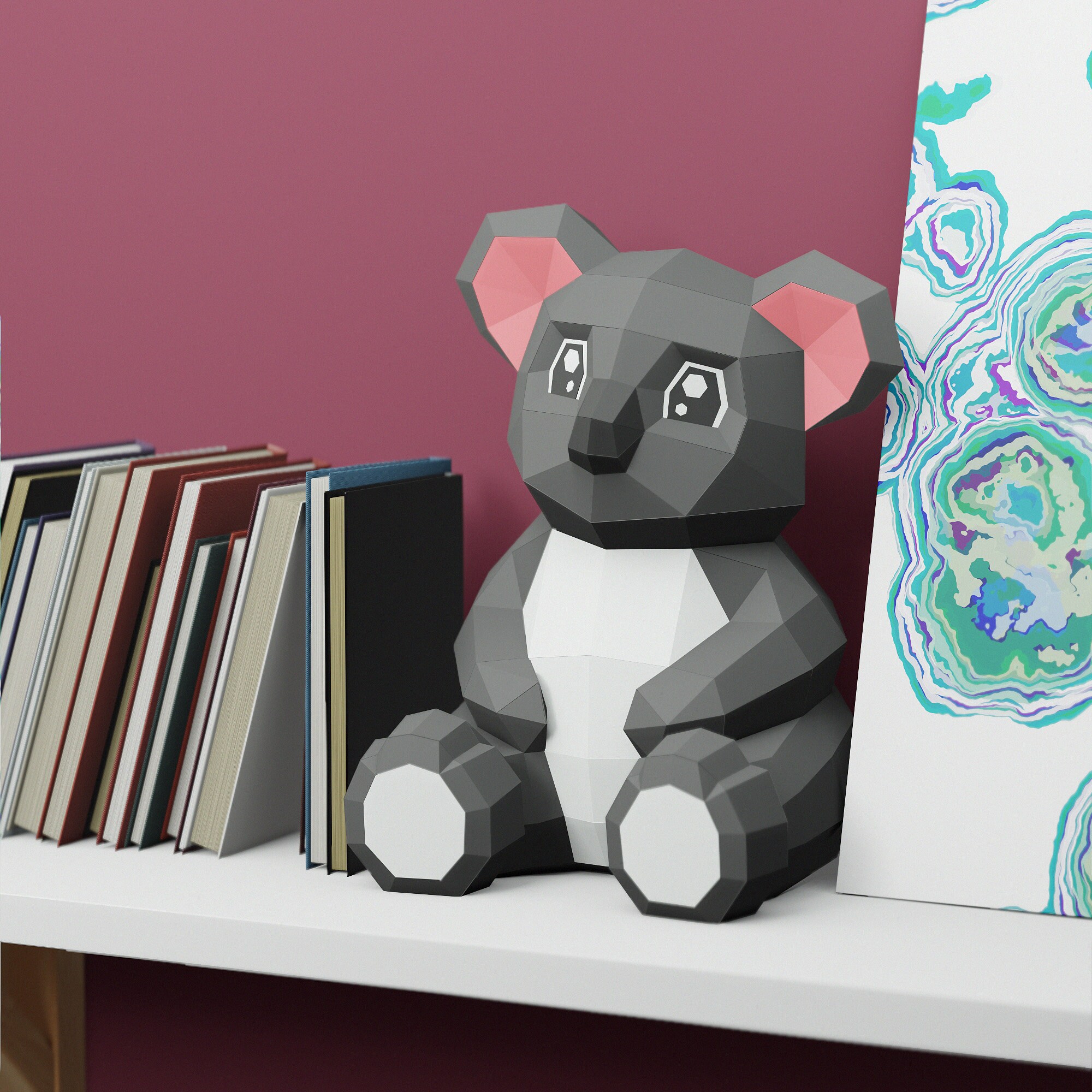 Papercraft 3D BABY KOALA TOY Pepakura Low Poly Paper Sculpture - Etsy ...