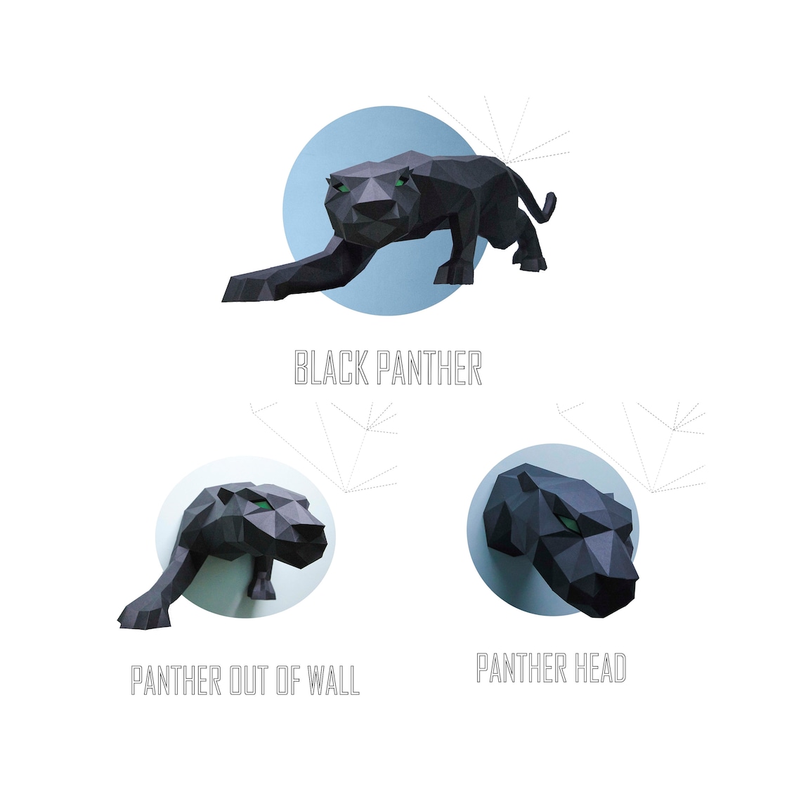Papercraft 3D BLACK PANTHER Pack 3 in 1 Head LION Wild Cat or - Etsy