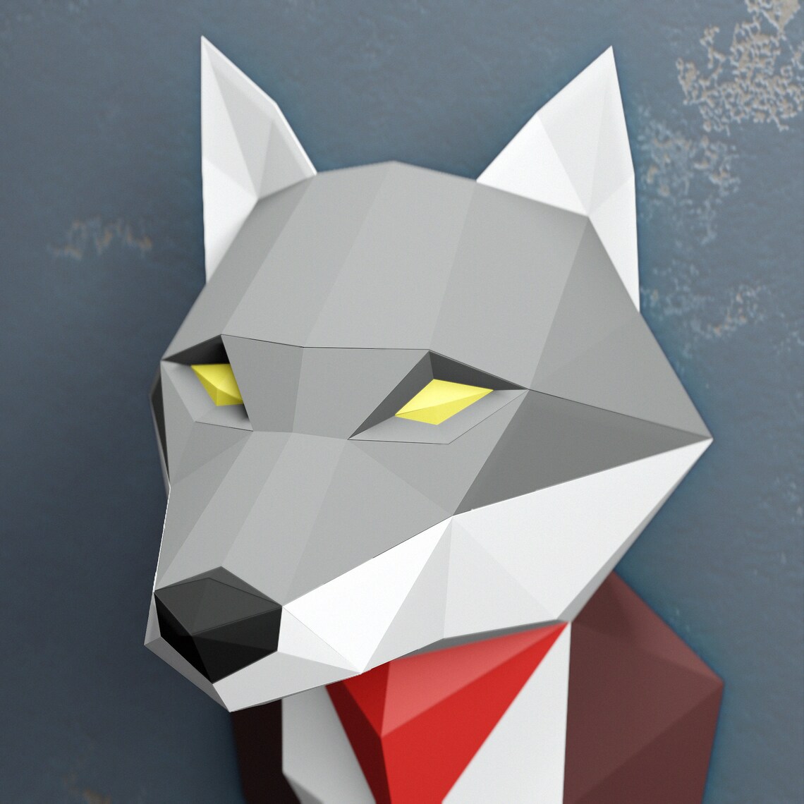 Papercraft 3D WOLF IN SUIT Pepakura Low Poly Paper Sculpture - Etsy