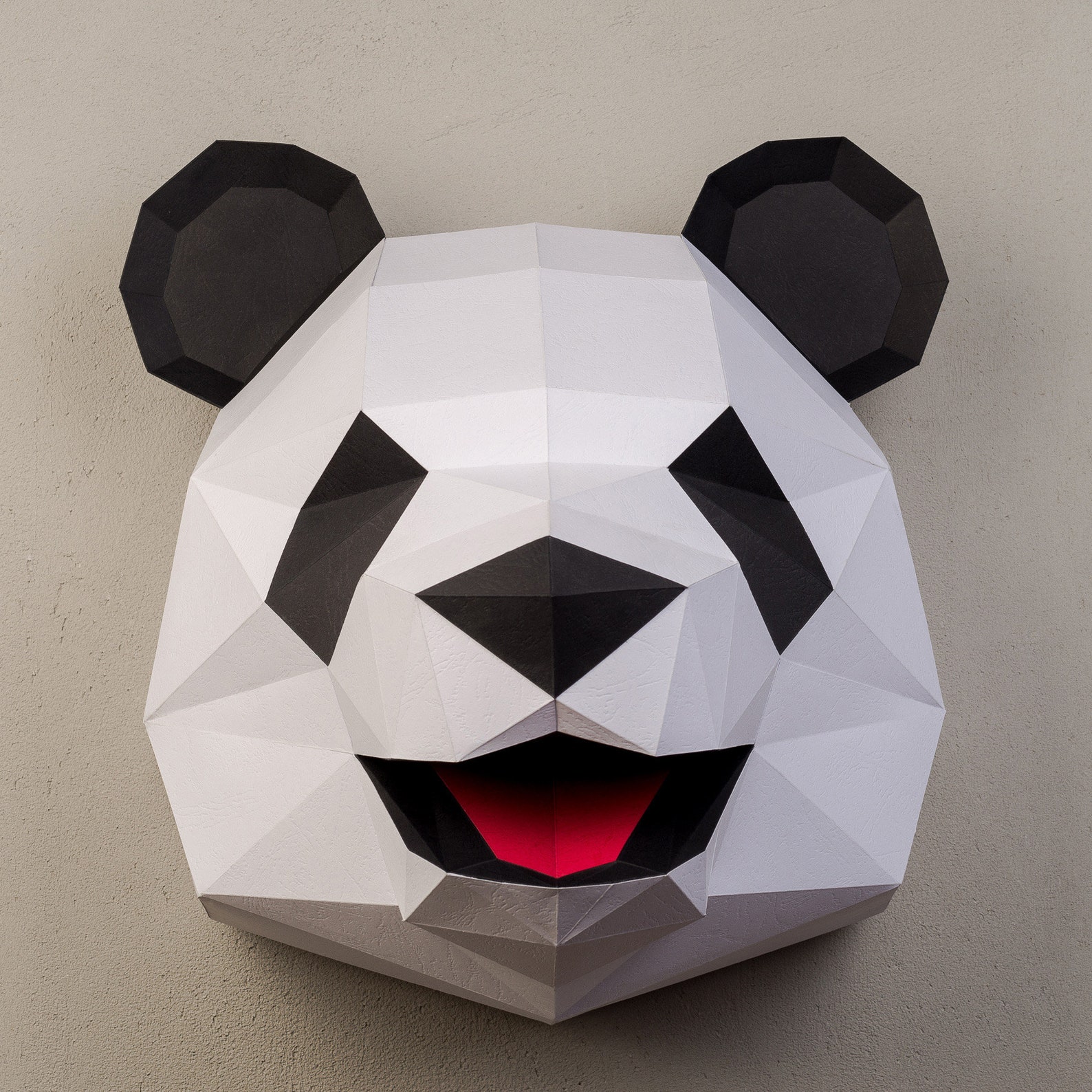 Papercraft 3D PANDA BEAR HEAD Simple Pepakura Low Poly Paper - Etsy