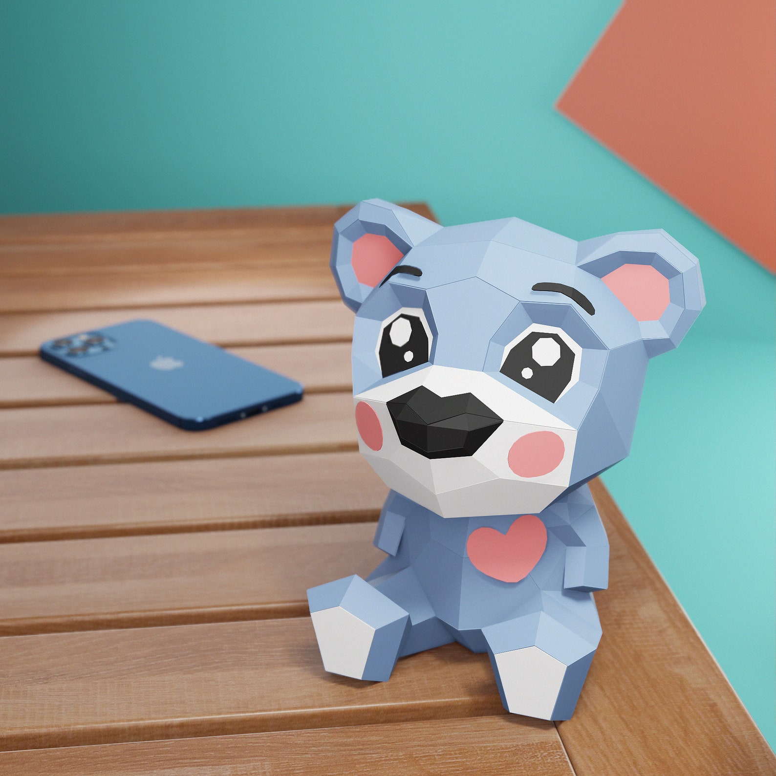 Papercraft 3D CARTOON TOY BEAR Low Poly Paper Sculpture Diy - Etsy