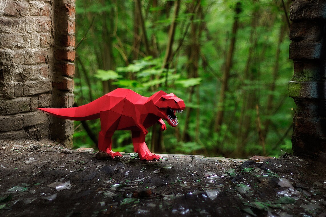 Papercraft Dinosaur T-REX TYRANNOSAURUS 3D Low Poly Paper - Etsy