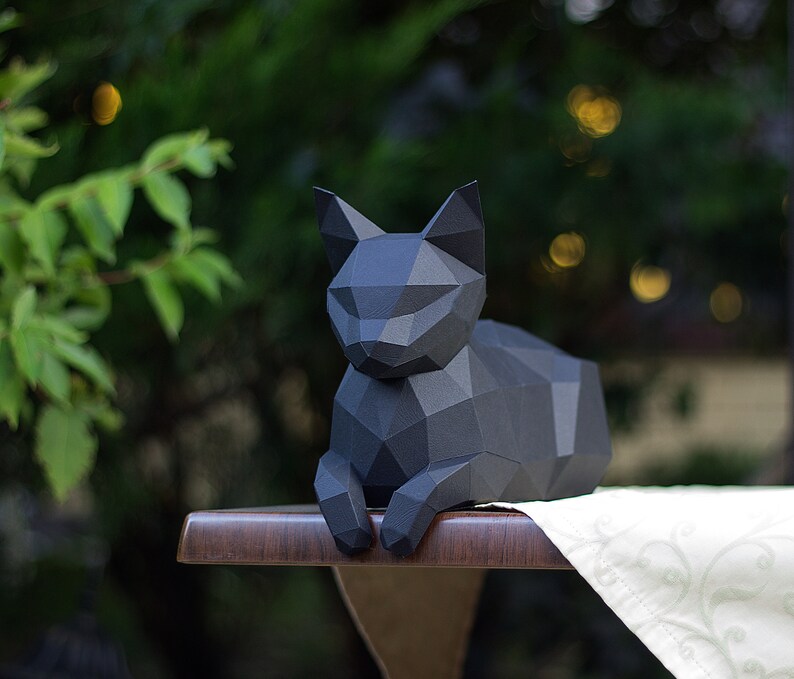 Papercraft 3D CAT With HANGING PAWS Pepakura Pdf Template Low - Etsy