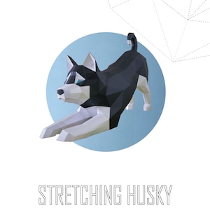 Papercraft 3D 3 HUSKY PACK DOG Puppy Pepakura Pdf Template Low ...