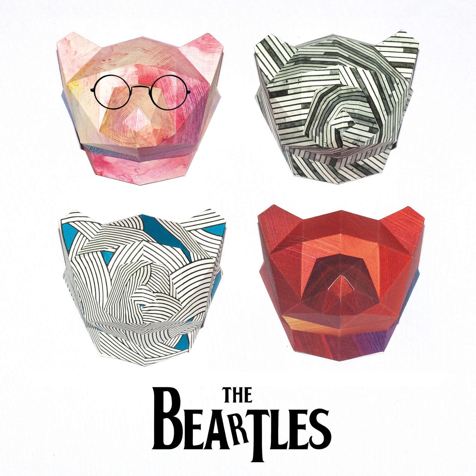 Papercraft 3d SMALL BEAR HEAD Old Paper Sculpture Diy Gift Low - Etsy