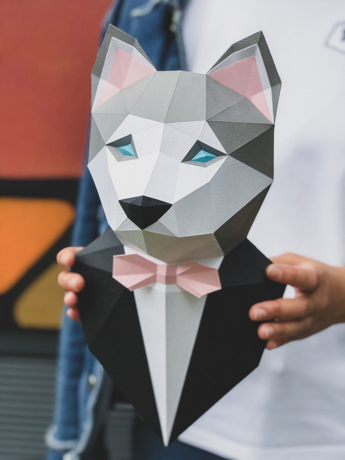 Papercraft 3D HUSKY DOG in SUIT Pepakura Low Poly Paper - Etsy