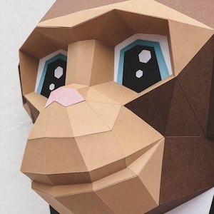 Papercraft 3D MONKEY in SUIT Pepakura Low Poly Paper Chimpanzee ...