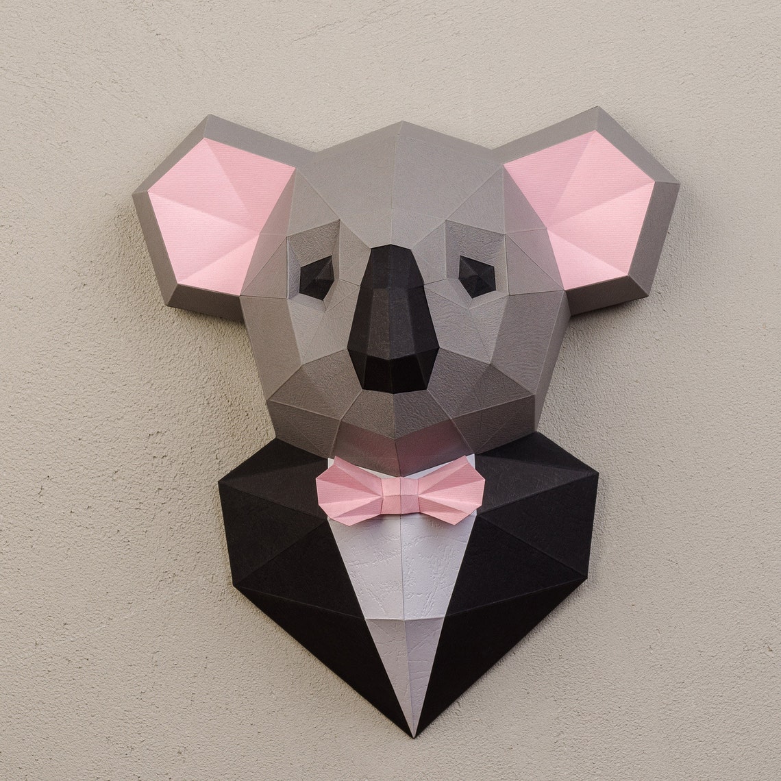 Papercraft 3D KOALA in SUIT Pepakura Low Poly Paper Sculpture - Etsy