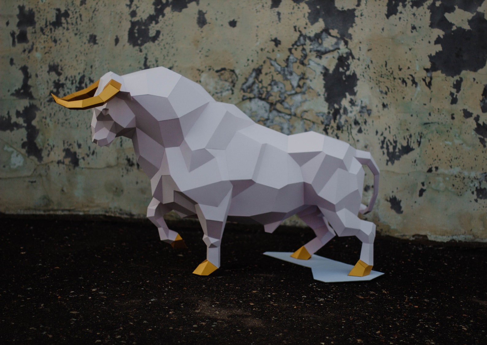Papercraft 3D BIG BULL Pepakura Brutal Low Poly Paper - Etsy