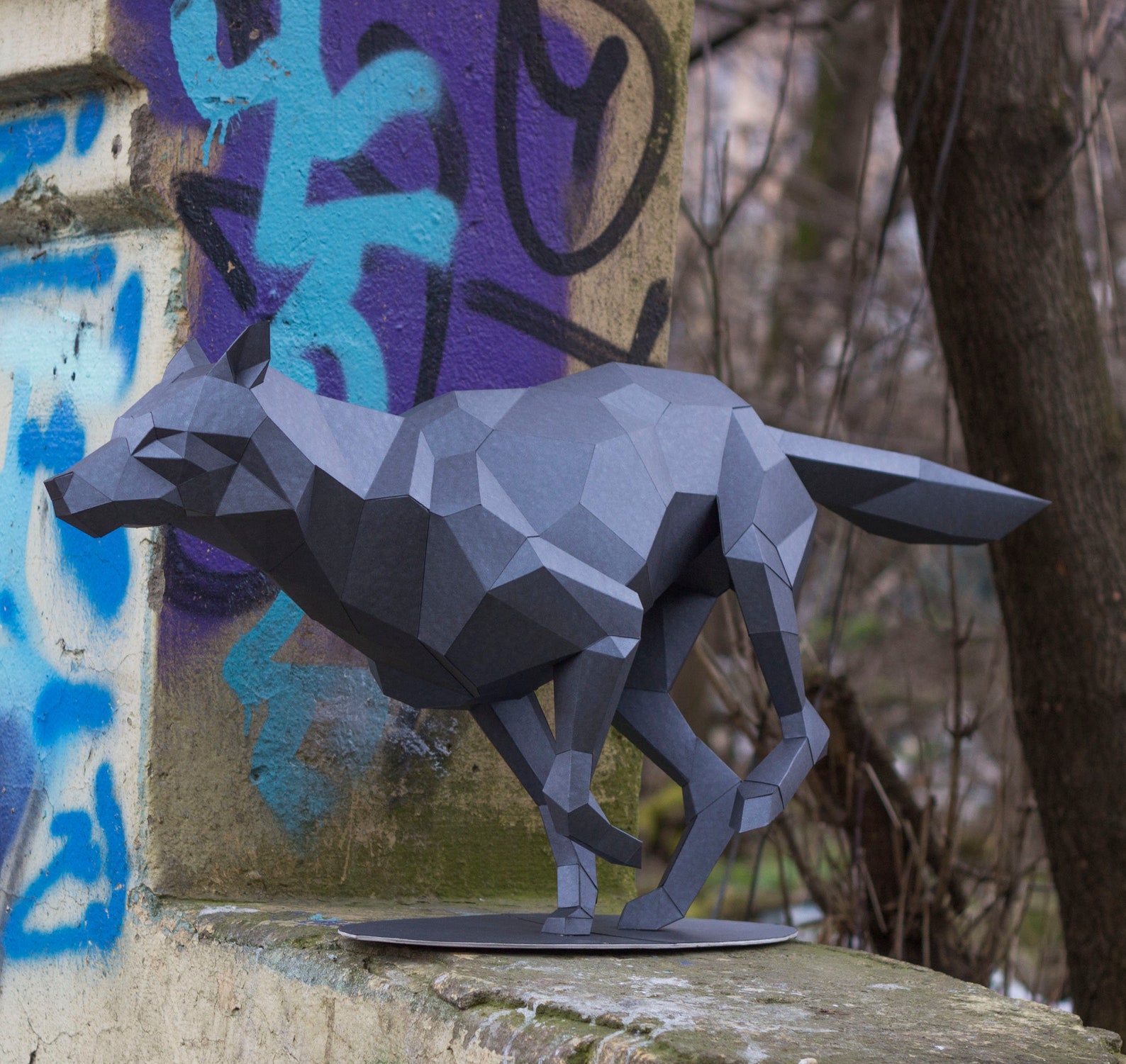 Papercraft 3D RUNNING WOLF FIGURE Pepakura Low Poly Paper - Etsy Canada