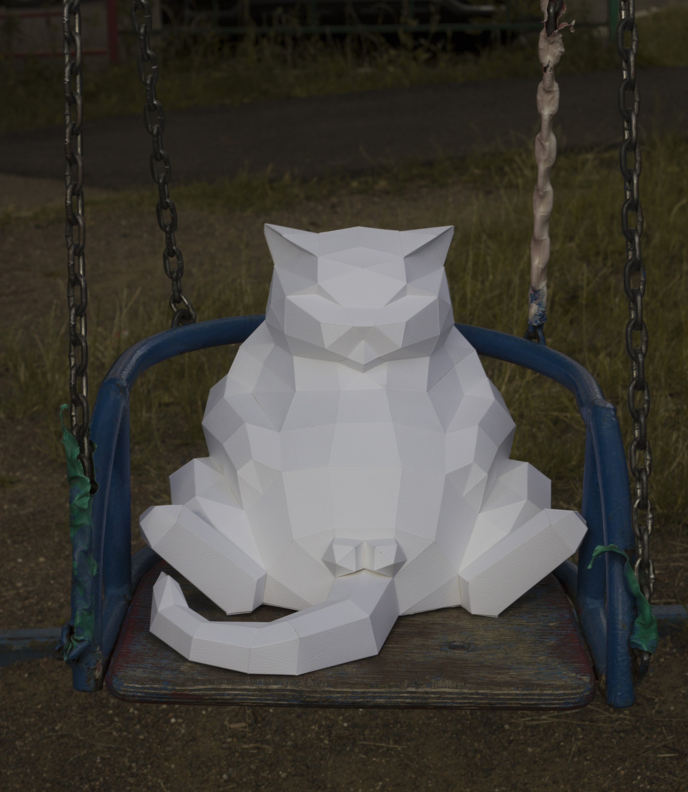 Papercraft 3D FAT CAT With Balls Sculpture Pepakura Gift Cat | Etsy