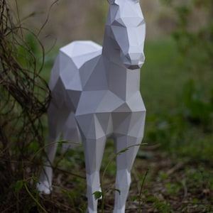 Papercraft 3D STANDING HORSE Low Poly Paper Sculpture DIY Decor Nursery ...