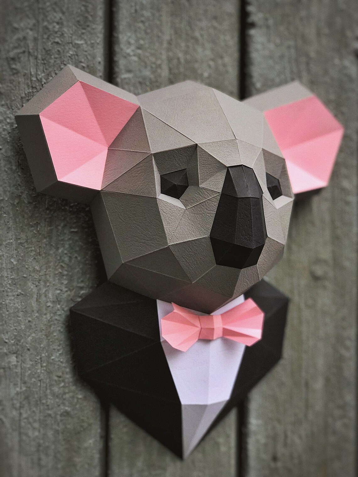 Papercraft 3D KOALA in SUIT Pepakura Low Poly Paper Sculpture - Etsy