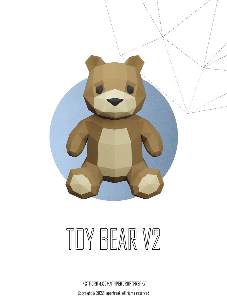 Papercraft 3D TOY BEAR V2 Low Poly Paper Sculpture Diy Gift - Etsy