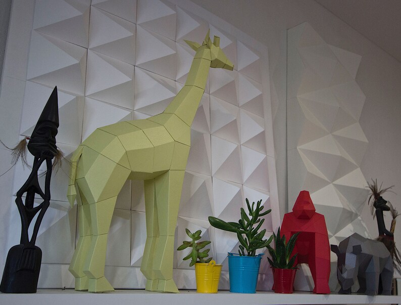 Papercraft 3D GIRAFFE SMALL Low Poly Paper Sculpture DIY Gift - Etsy