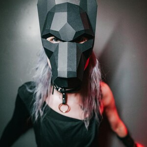 Papercraft 3D DOBERMAN DOG Half MASK Pepakura Halloween Party Low Poly ...