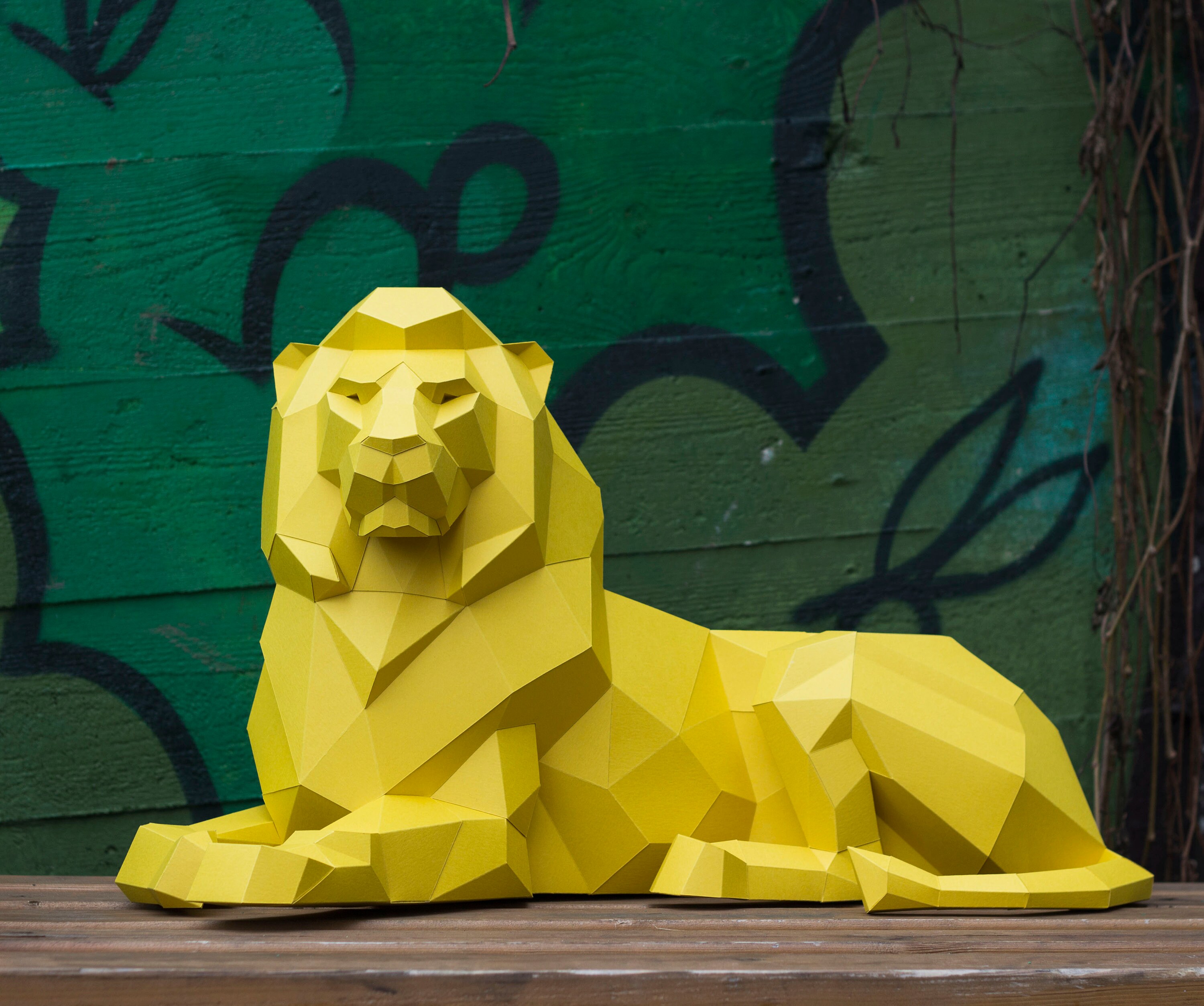 Papercraft 3D BIG LYING LION Low Poly Paper Sculpture Diy Gift - Etsy UK