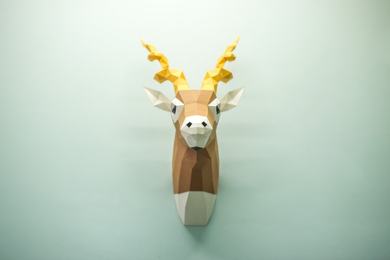 Papercraft 3D ANTELOPE BLACKBUCK Head Pepakura Template - Etsy