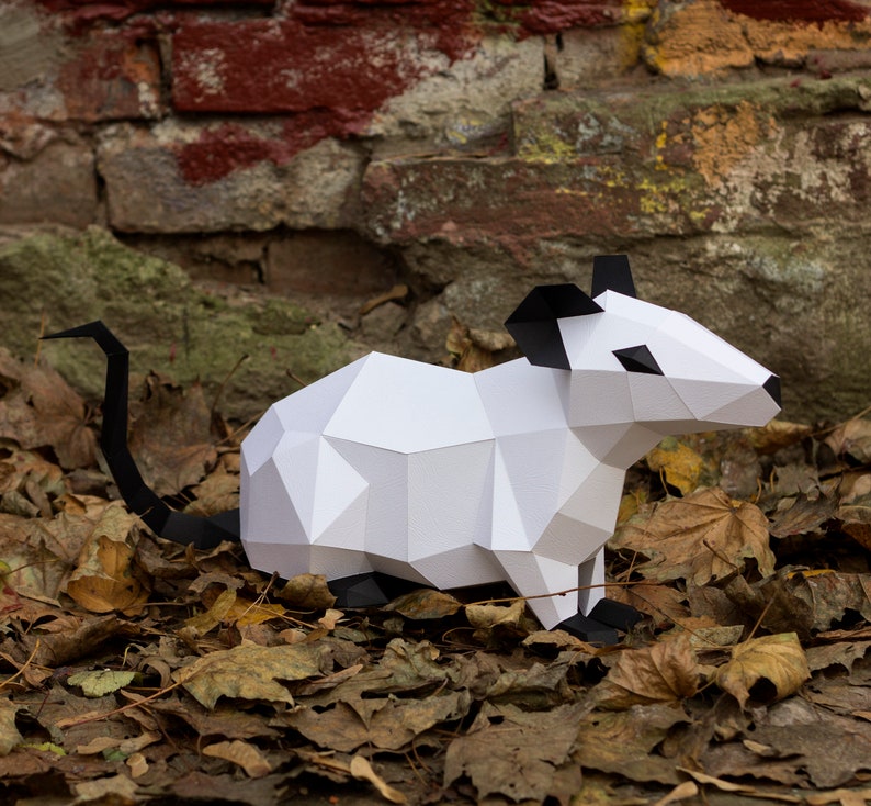 Papercraft 3d RAT MOUSE SET Low Poly Paper Sculpture Diy Gift | Etsy