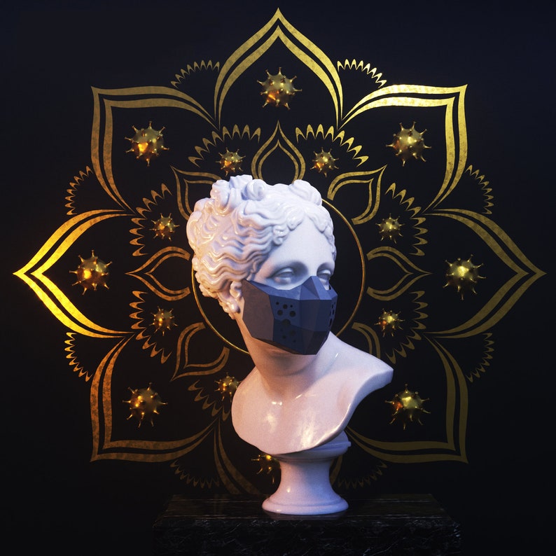 Papercraft 3D CORONA FACE COVER Mask 1 Pattern Halloween - Etsy