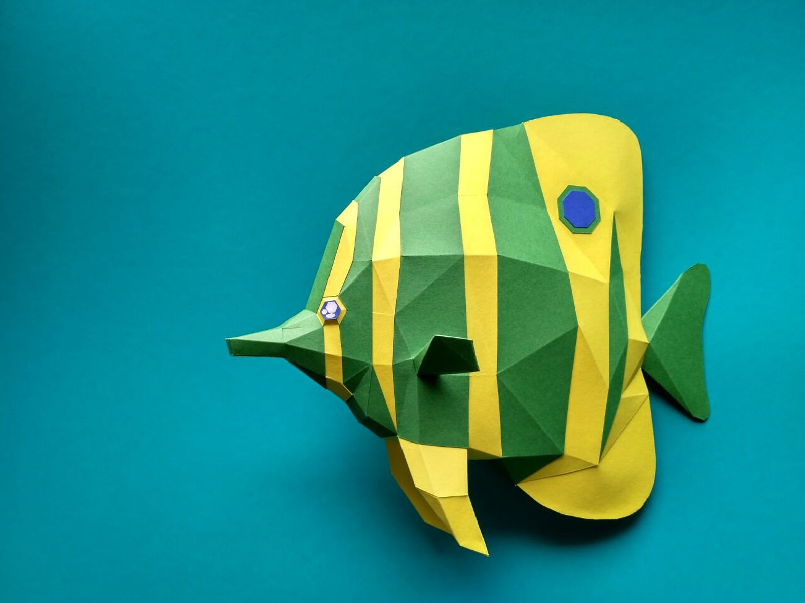 Papercraft BUTTEFLY FISH 3D Pepakura Sea Creatures Paperfreak - Etsy