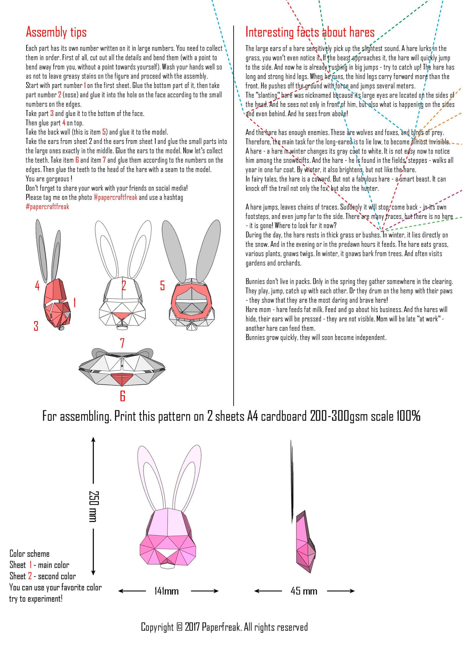 Papercraft 3d BABY RABBIT BUNNY Hare Pepakura Small Figure - Etsy