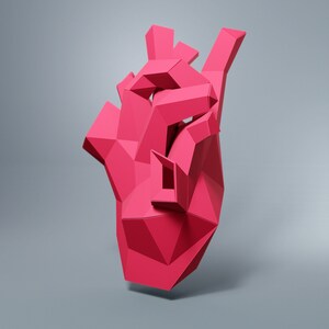 Papercraft 3D REAL ANATOMICAL HEART Pepakura Pdf Template Low Polygonal ...