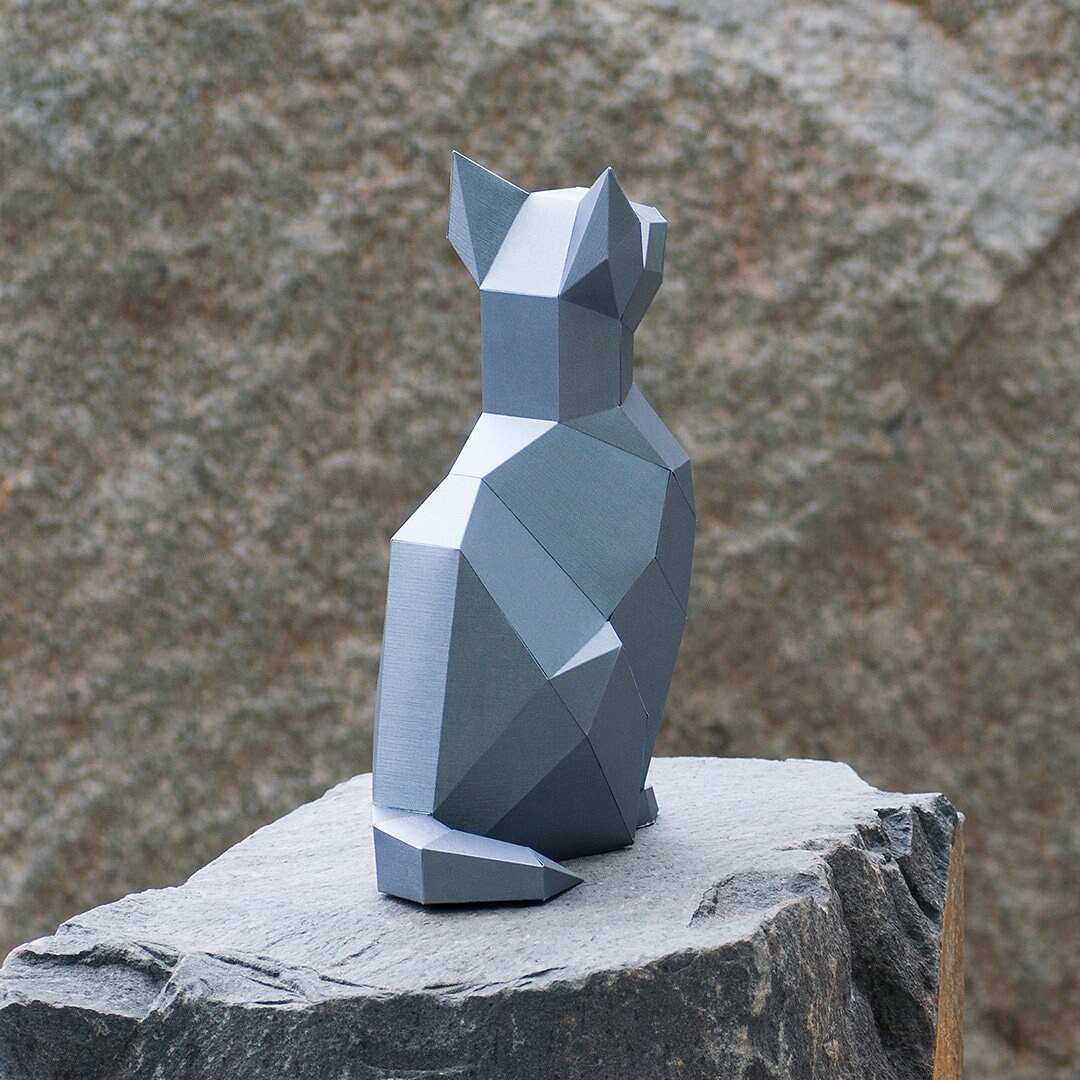 Papercraft 3D SITTING CAT Figure Pepakura Pdf Template Low - Etsy Canada