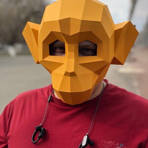 Papercraft 3D MONKEY MASK FULL Halloween Pepakura Art Kinky Party Low ...
