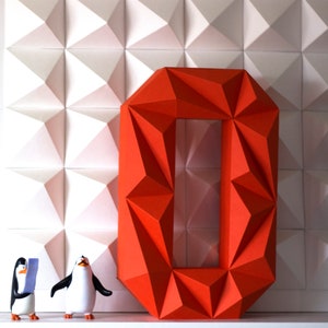 Papercraft 3D ZERO 0 Number Birthday Party Decor Pepakura Low Poly ...