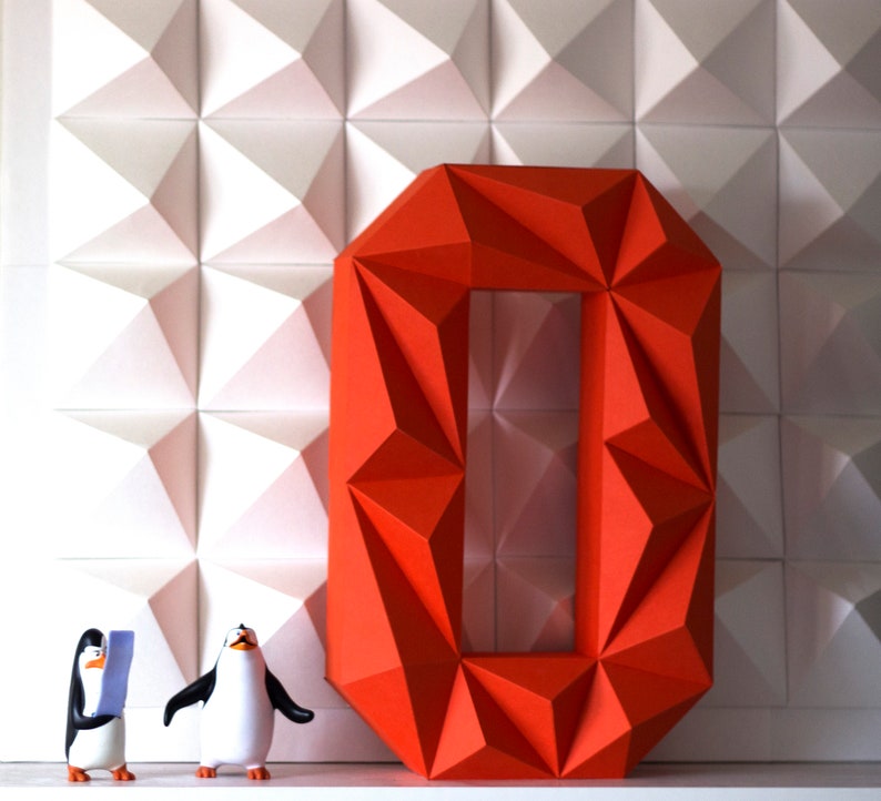 Papercraft 3D ZERO 0 Number Birthday Party Decor Pepakura Low - Etsy