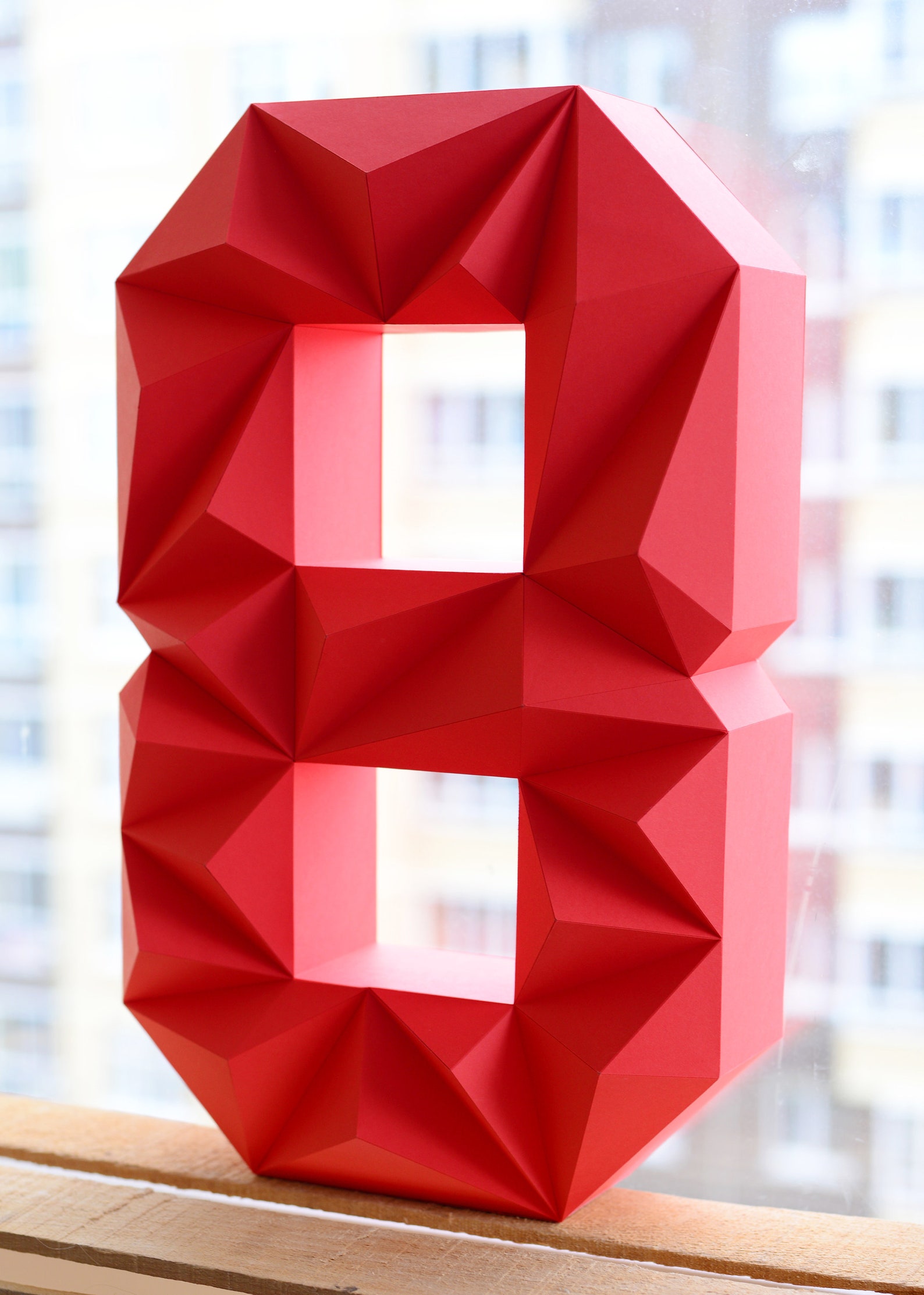 Papercraft 3D EIGHT 8 NUMBER Birthday Party Decor Pepakura Low - Etsy