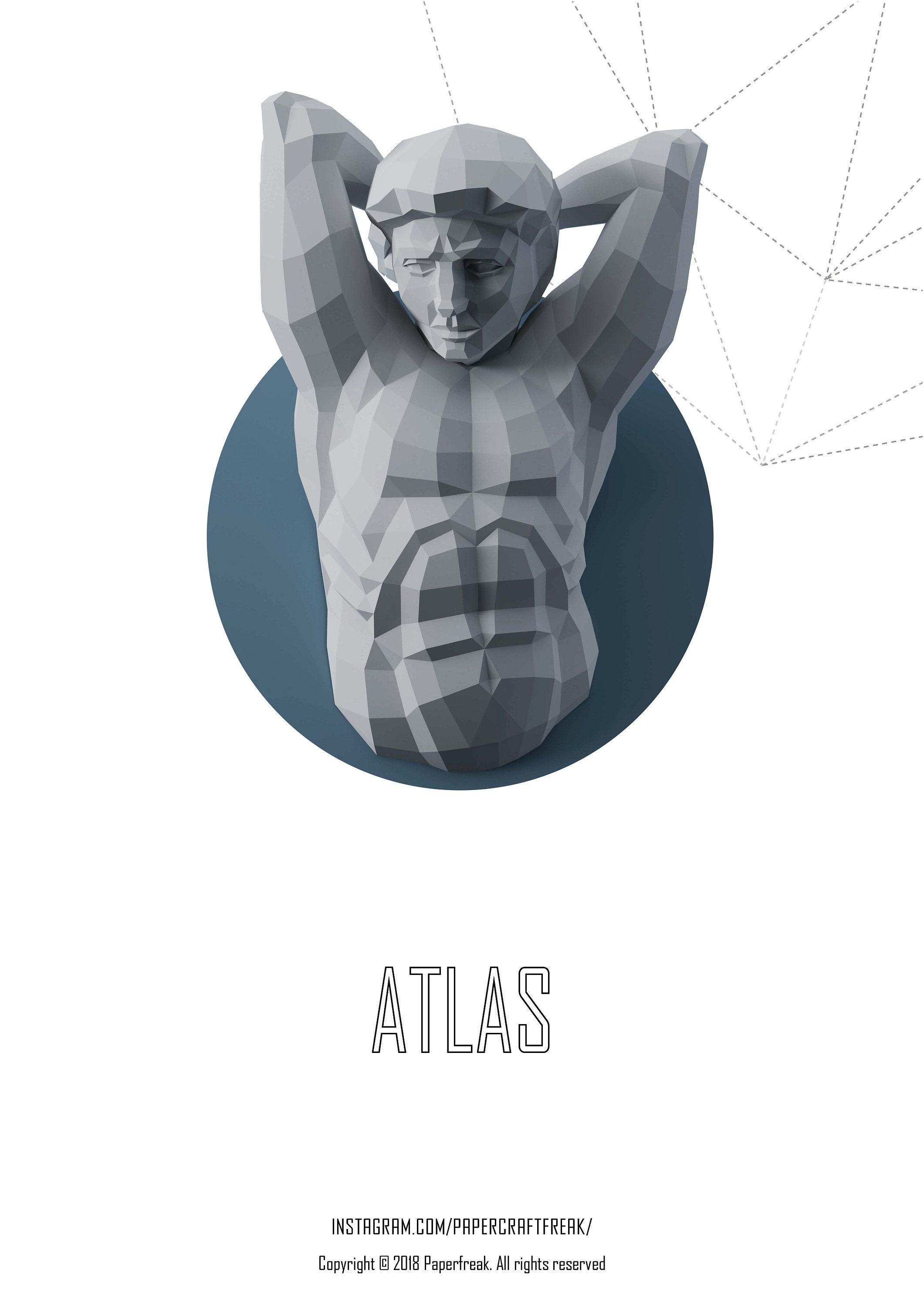 Papercraft 3D ATLAS Sculpture Pepakura ATLANT From the Myths - Etsy Canada