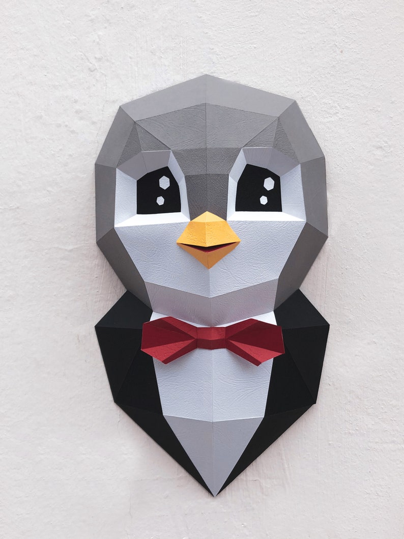 Papercraft 3D PENGUIN in SUIT Pepakura Low Poly Paper - Etsy