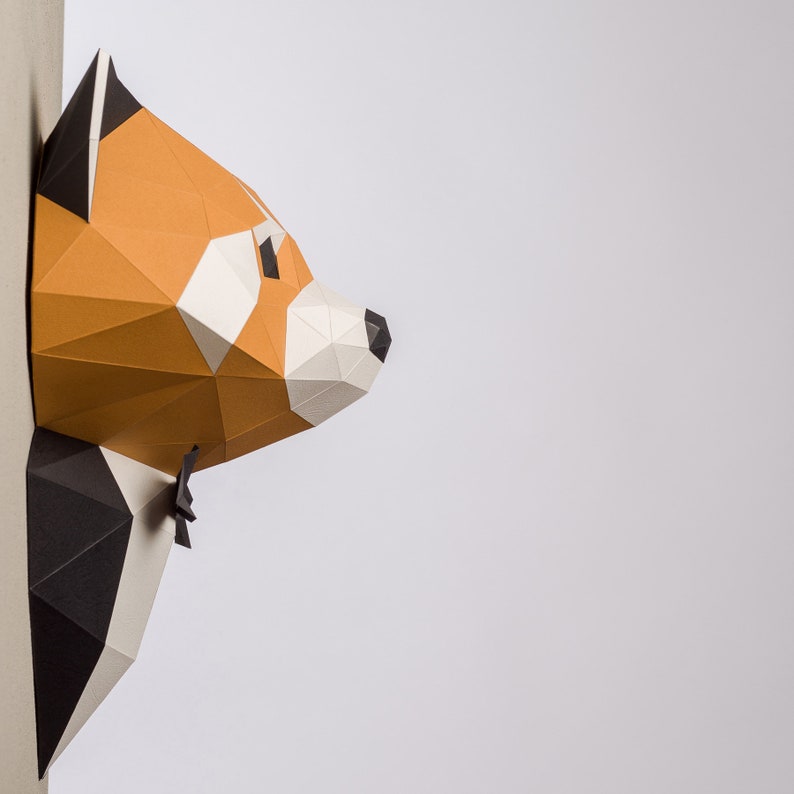 Papercraft 3D RED PANDA BEAR in Suit Pepakura Low Poly Paper - Etsy