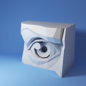 Papercraft 3D EYE SCULPTURE Left and Right Pepakura Low Polygonal Paper ...