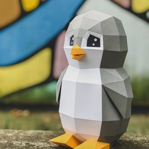 Papercraft 3D TOY PENGUIN Low Poly Paper Sculpture Cute Gift Decor ...