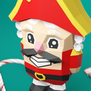 Papercraft 3D NUTCRACKER CHRISTMAS TOY Low Poly Paper Sculpture Diy ...