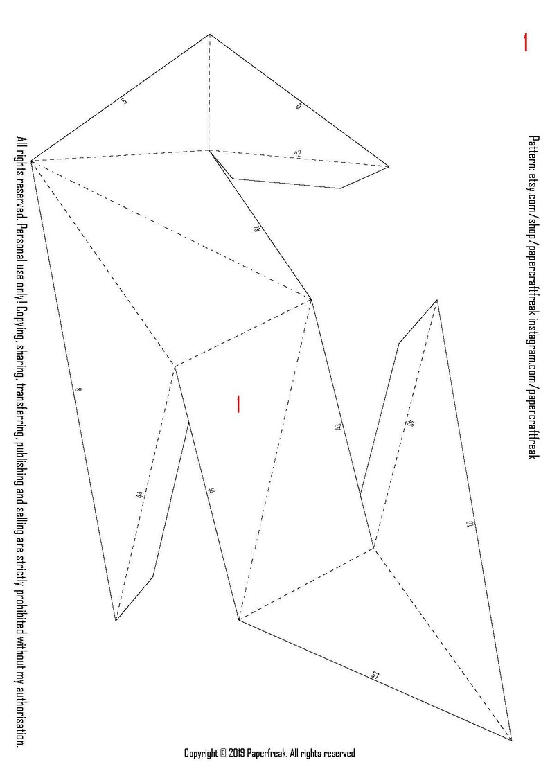 Papercraft 3D FOUR 4 NUMBER Birthday Party Decor Pepakura Low - Etsy